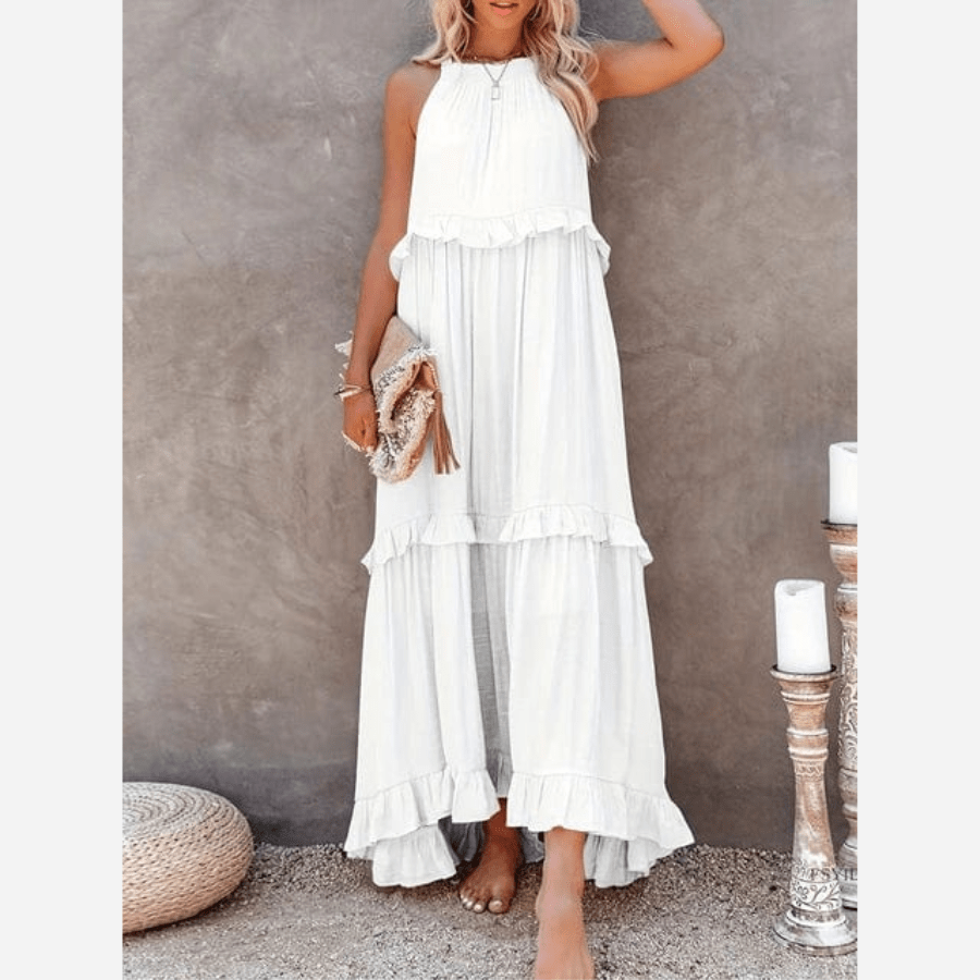 Ruffle Pullover Boho Summer Maxi Dress – Boho Beach Hut