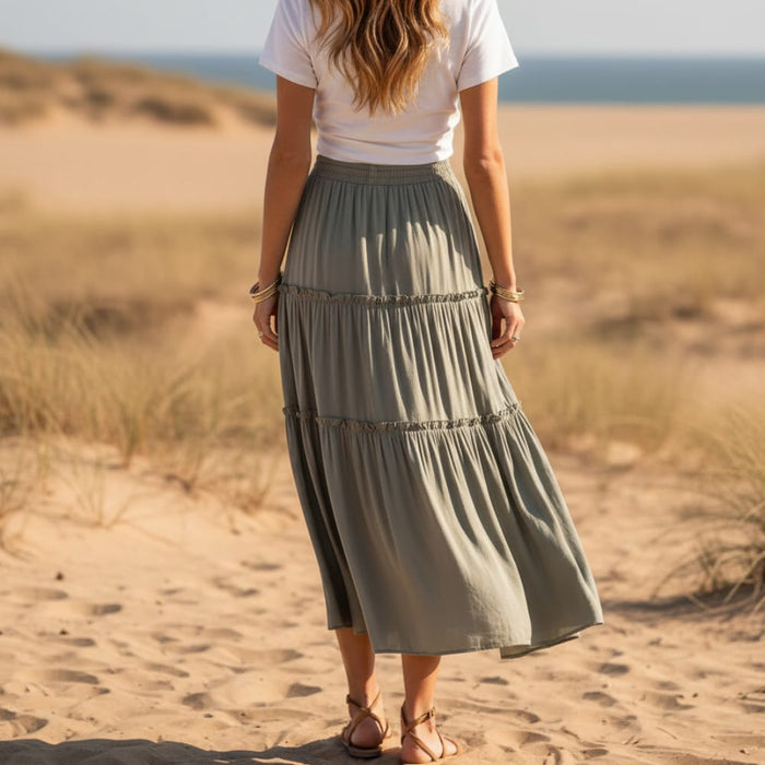 Boho Ruffle Maxi Skirt – Boho Beach Hut