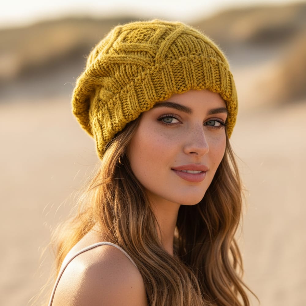Knit Wool Beanie – Cozy Winter Hat in Multiple Colors – Boho Beach Hut